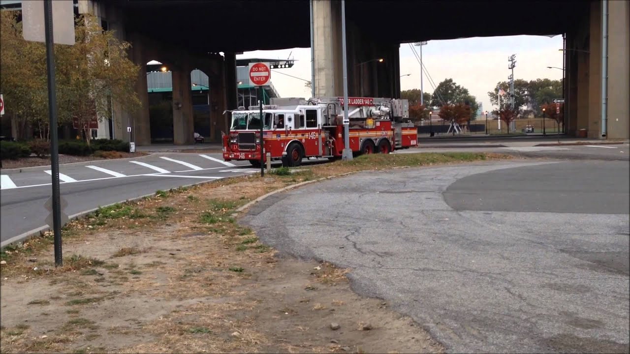 FDNY TOWER LADDER 146 ARRIVES AT FDNY FIRE ACADEMY ON RANDALLS ISLAND ...
