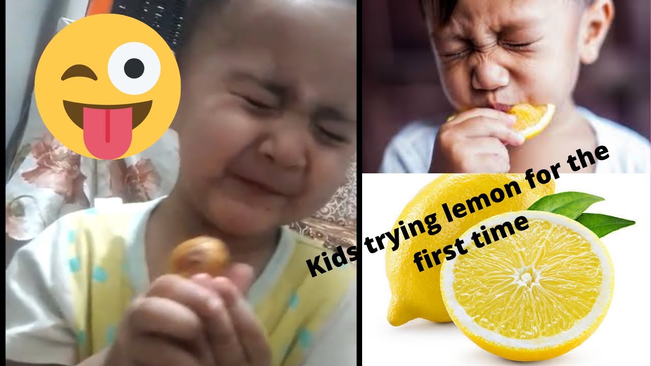 babies trying lemon 🍋 for the first time ,😉 - YouTube