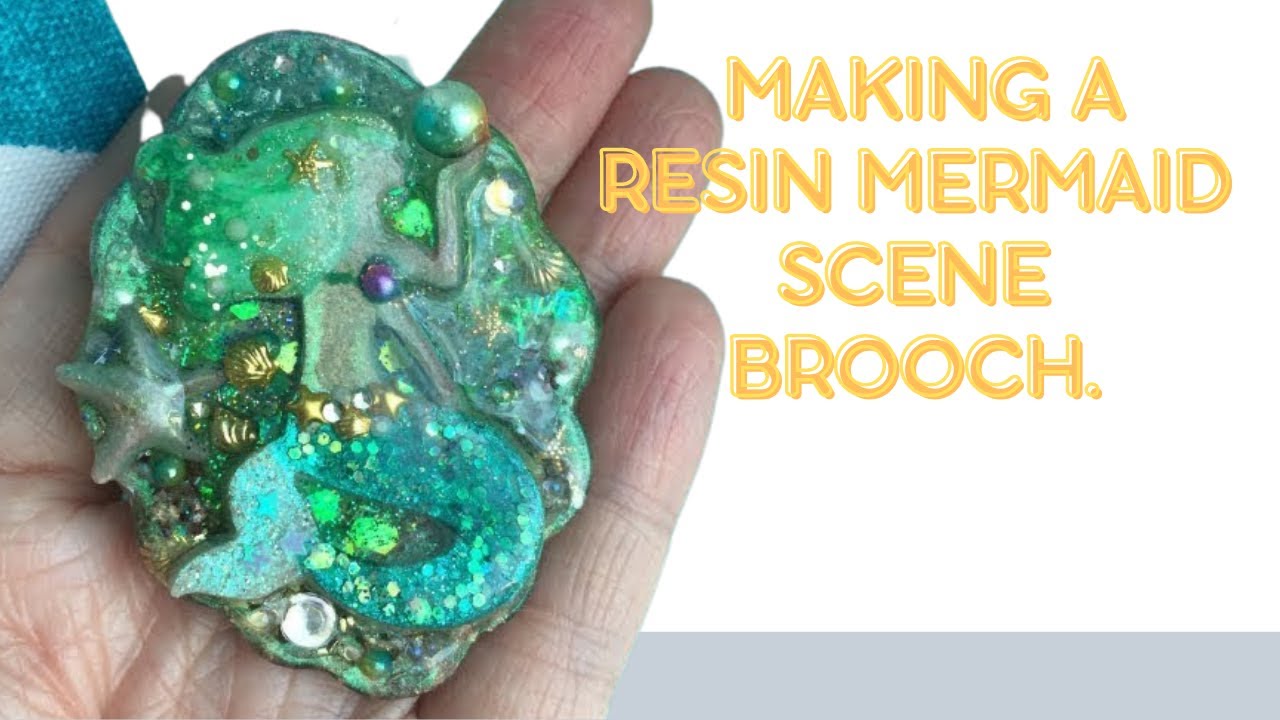 (Resin Art) Making a resin mermaid scene brooch. - YouTube