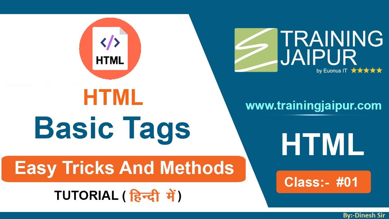 HTML Class 01 Basic Tags - YouTube