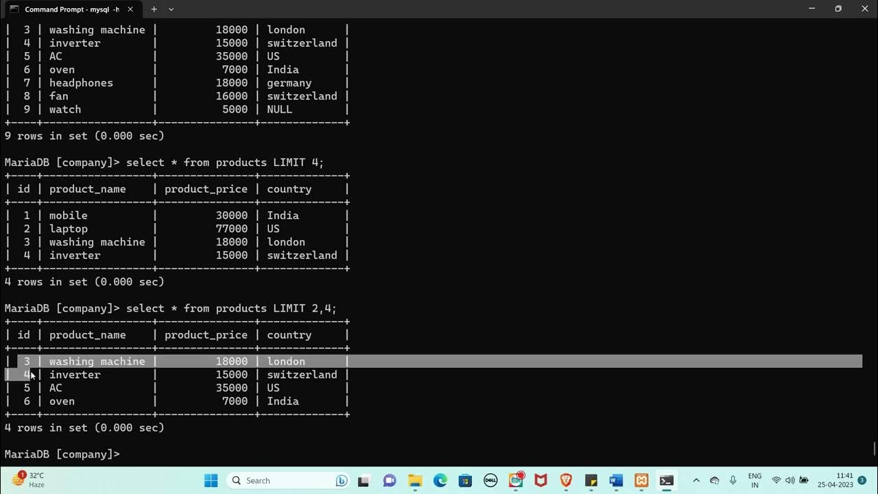 Limit Clause Sql Query Limit Clause Mariadb Sql Query Mariadb Limit Clause Sql Query Youtube