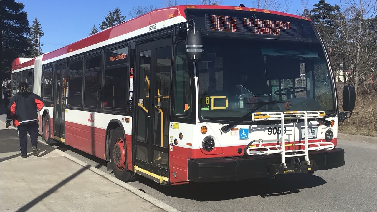 TTC Eastbound Ride Video on 9058 on route 905 Eglinton East Express to ...