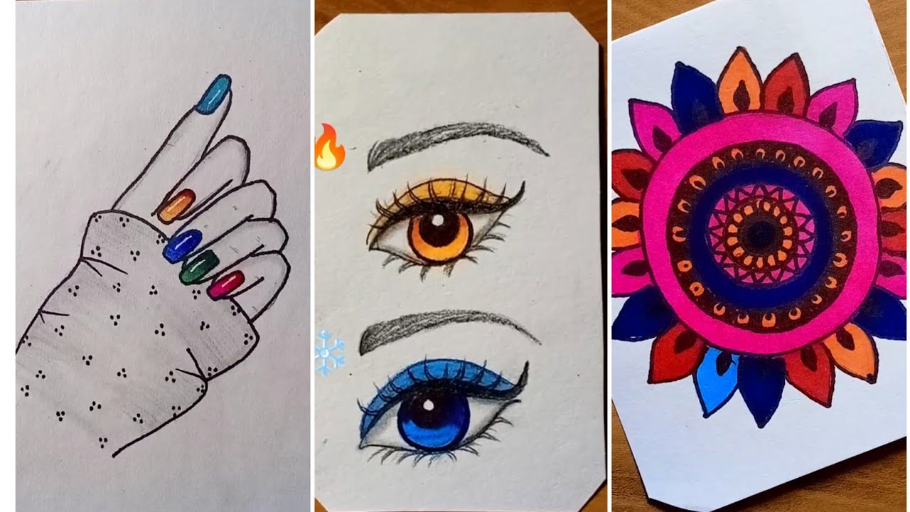 simple drawing ideas|| easy drawing hacks technique for beginners ...