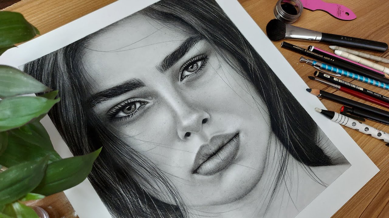 How to draw Realistic face/Portrait/DRAWING Tutorial - YouTube