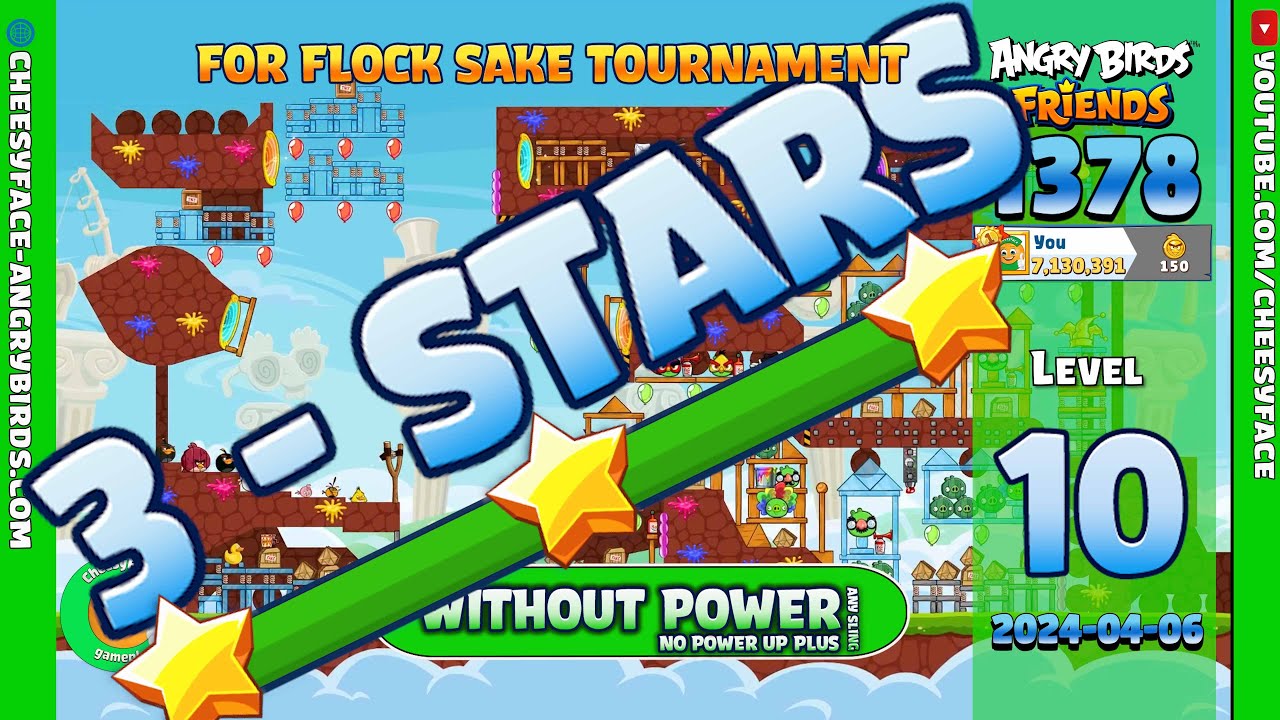 HOW TO GET 3 Stars LEVEL 10 ANGRY BIRDS FRIENDS TOURNAMENT 1378 NO ...