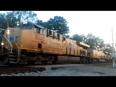 UP #8148 leads a slow EB to Livonia, Louisiana with a happy crew!!!! - YouTube