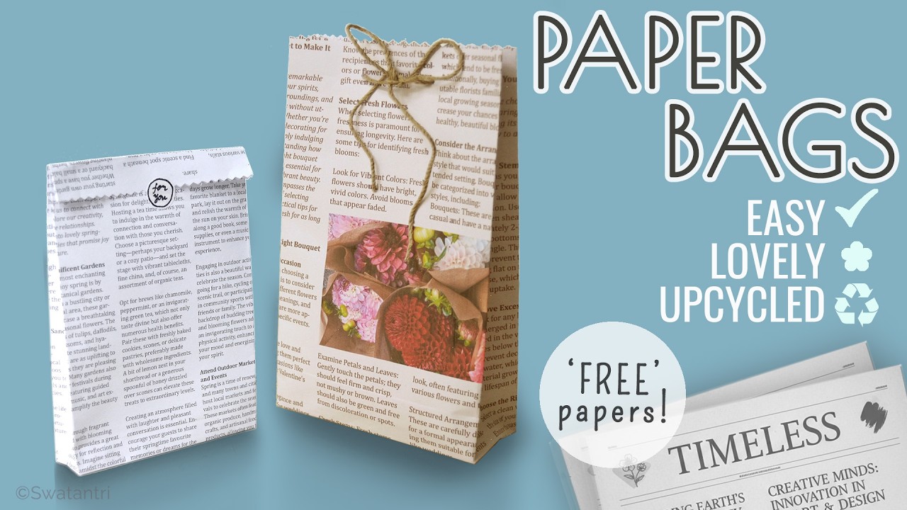 Create Nice Gift Paper Bag - EASY No Cost for Papers! - YouTube