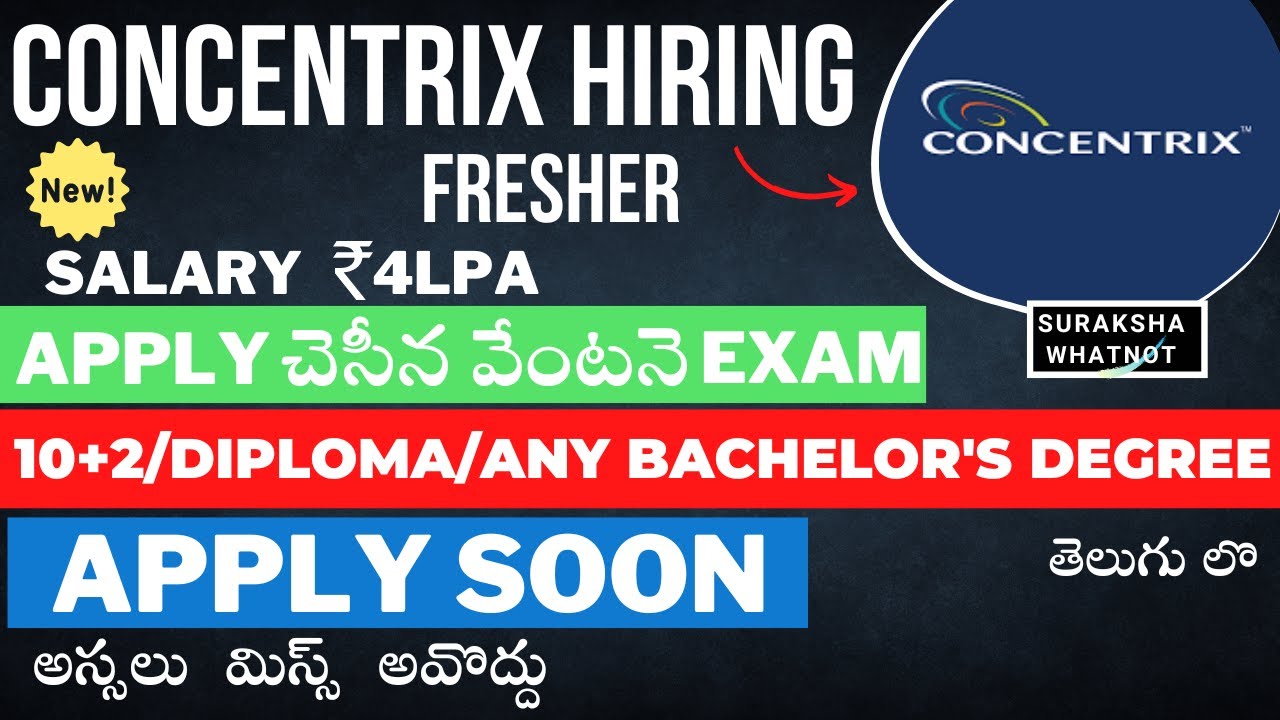 Apply చెసీన వేంటనె Exam |Concentrix Hiring |Latest Jobs In Telugu |Jobs ...