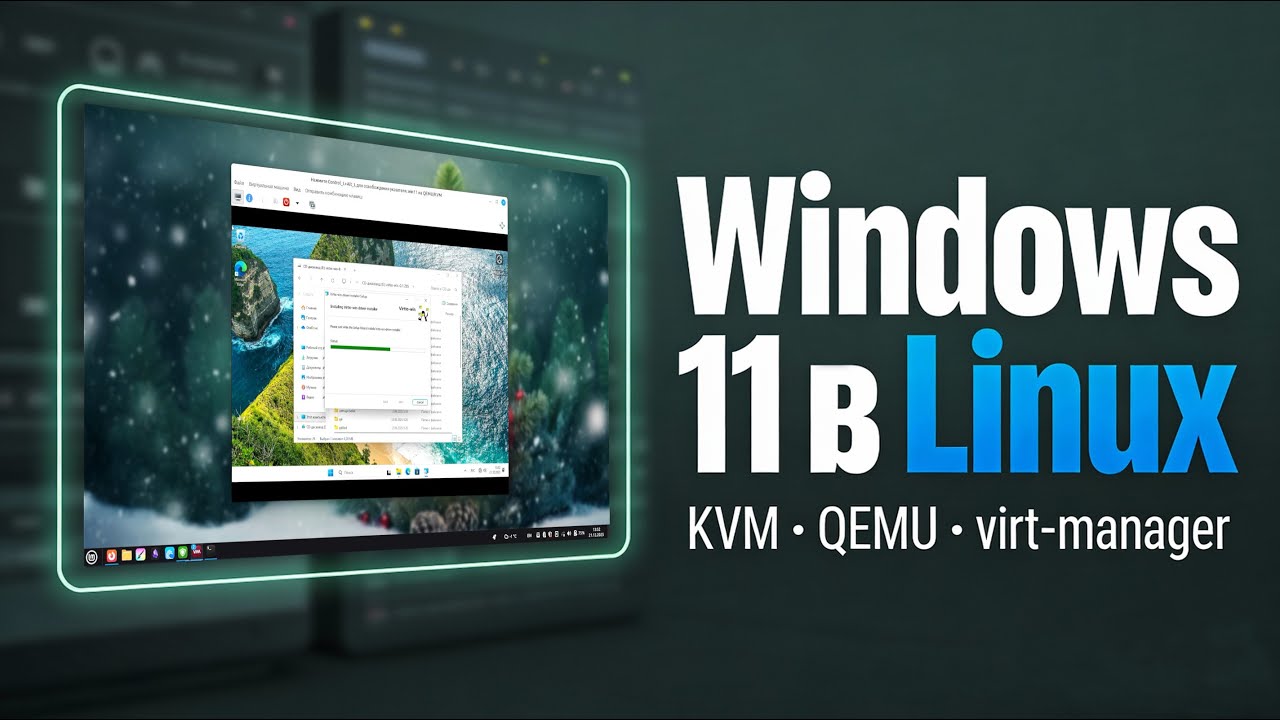 Windows 11 на Linux Mint: KVM, QEMU и Virt-manager - YouTube