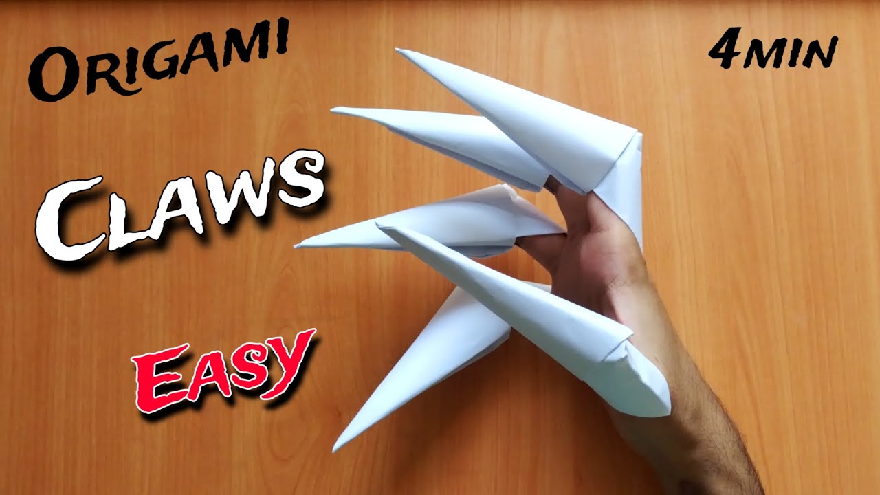 EASY PAPER CLAWS ORIGAMI TUTORIAL | HOW TO MAKE PAPER CLAWS ORIGAMI ...