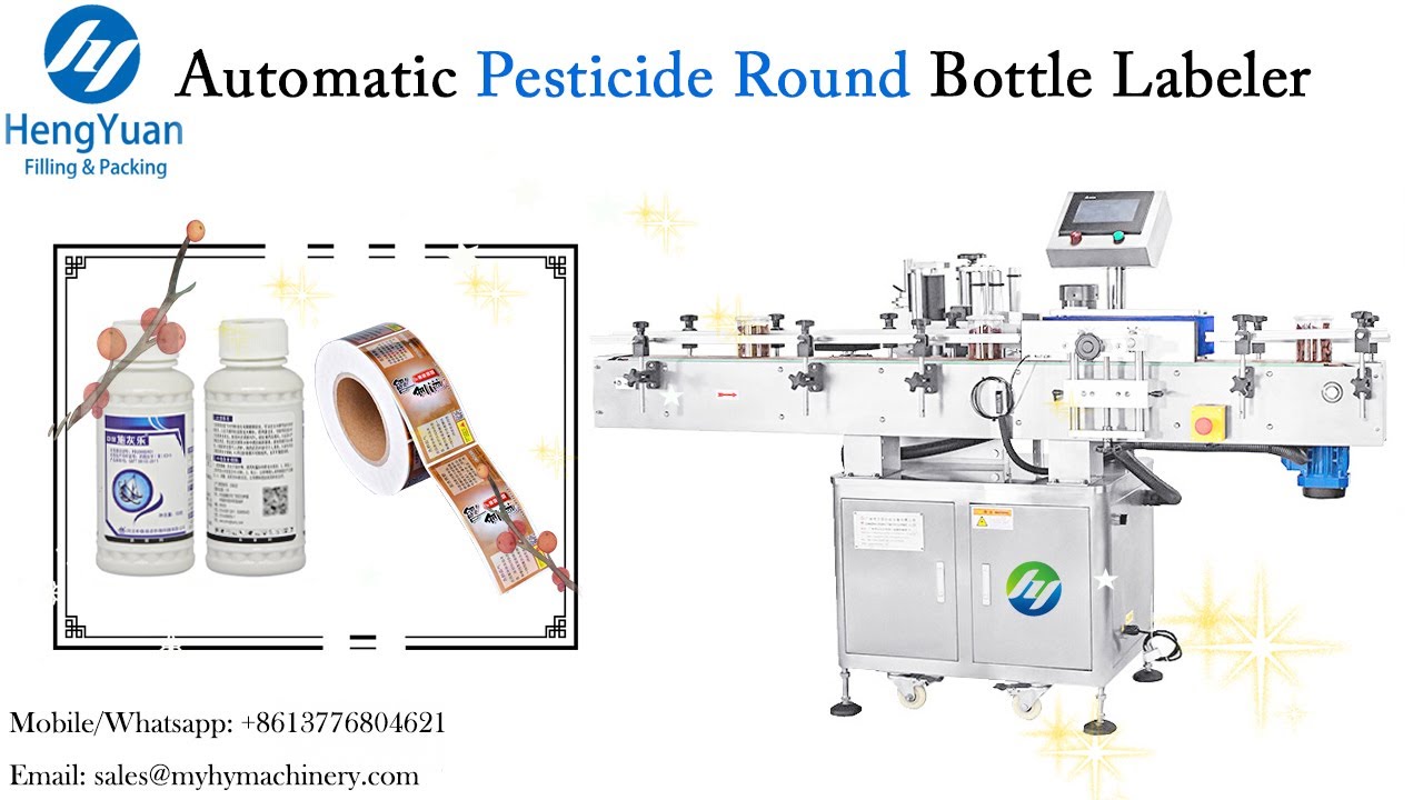 Pesticide Round Bottle Label Applicator | Automatic Sticker Labeling ...