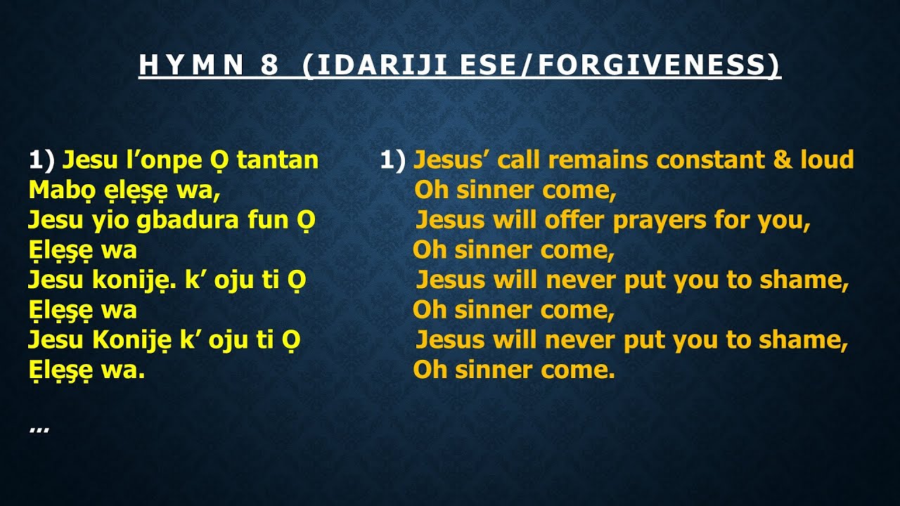 CCC Hymn 8 (Jesu l' Onpe o Tantan...) Celestial Church of Christ ...