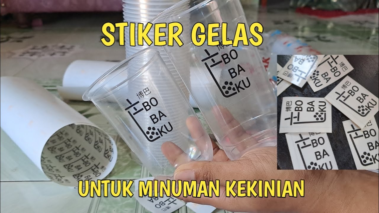 Stiker gelas cup untuk minuman kekinian, Harga lebih murah dibanding ...
