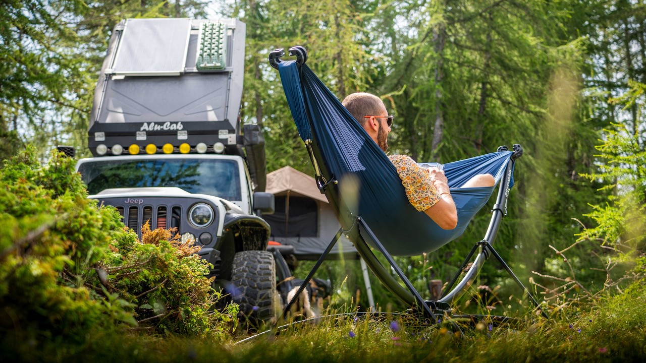 Testing the Anymaka Portable Hammock Stand Wild Camping on my Jeep ...