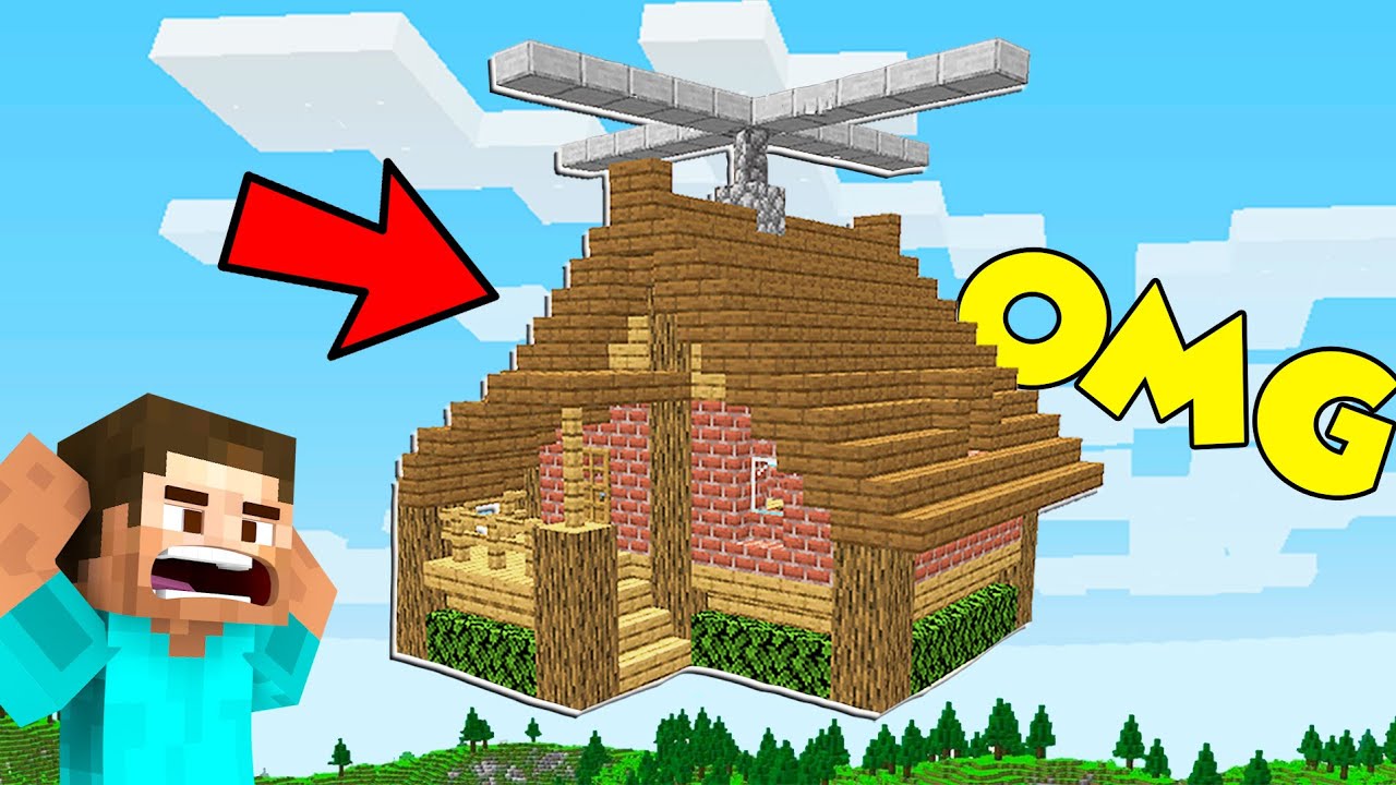 CRAFTING FLYING HOUSE IN MINECRAFT - YouTube
