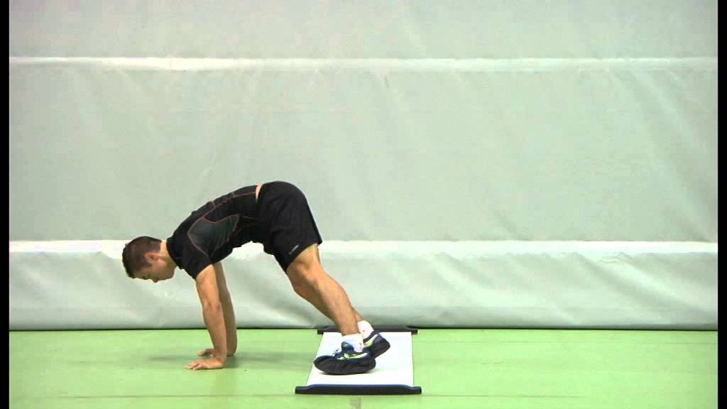 Push up position leg sliding side to side legs straight - YouTube