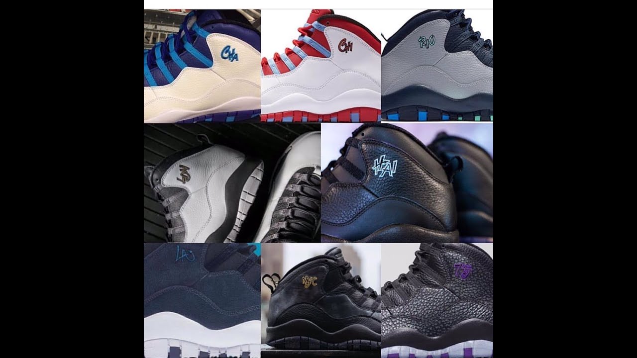 Air Jordan 10 city pack 2016 series - YouTube