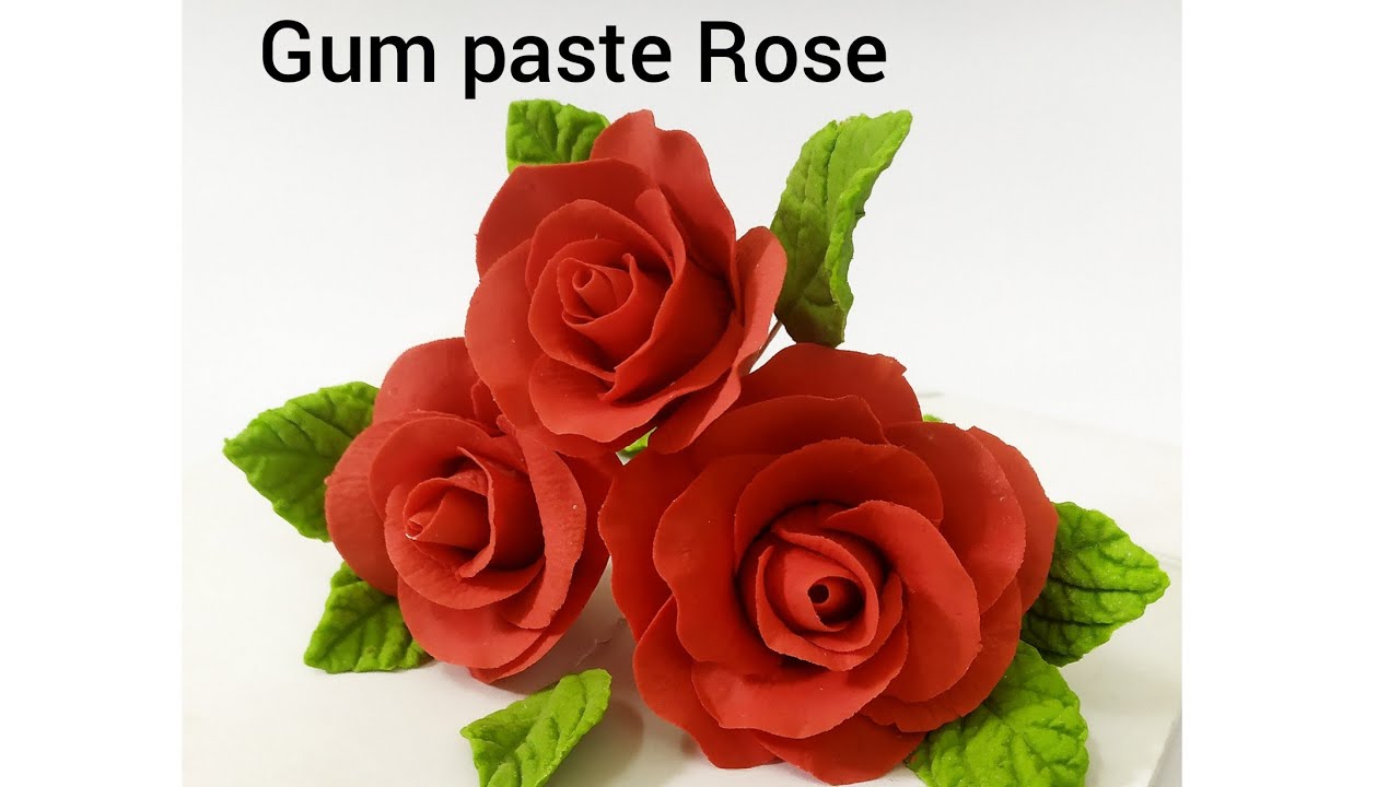 Gum paste Rose..easy method..edible rose. - YouTube