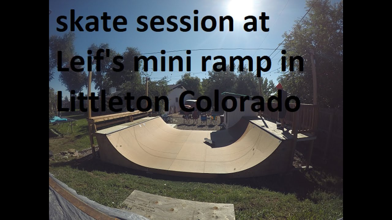 Mini Ramp skate session at Leif's backyard halfpipe in Littleton CO ...