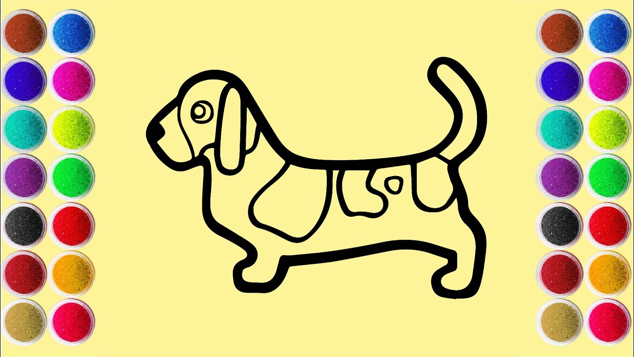 Coloring Easy Dog Using Colored Sand | Sand Painting | Coloring Page ...
