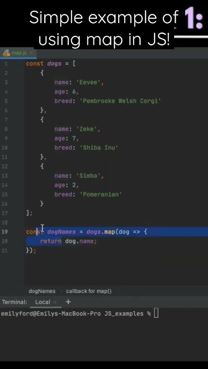Simple Example Of Map In Js Arraymethods Javascripttutorials Javascript Youtube
