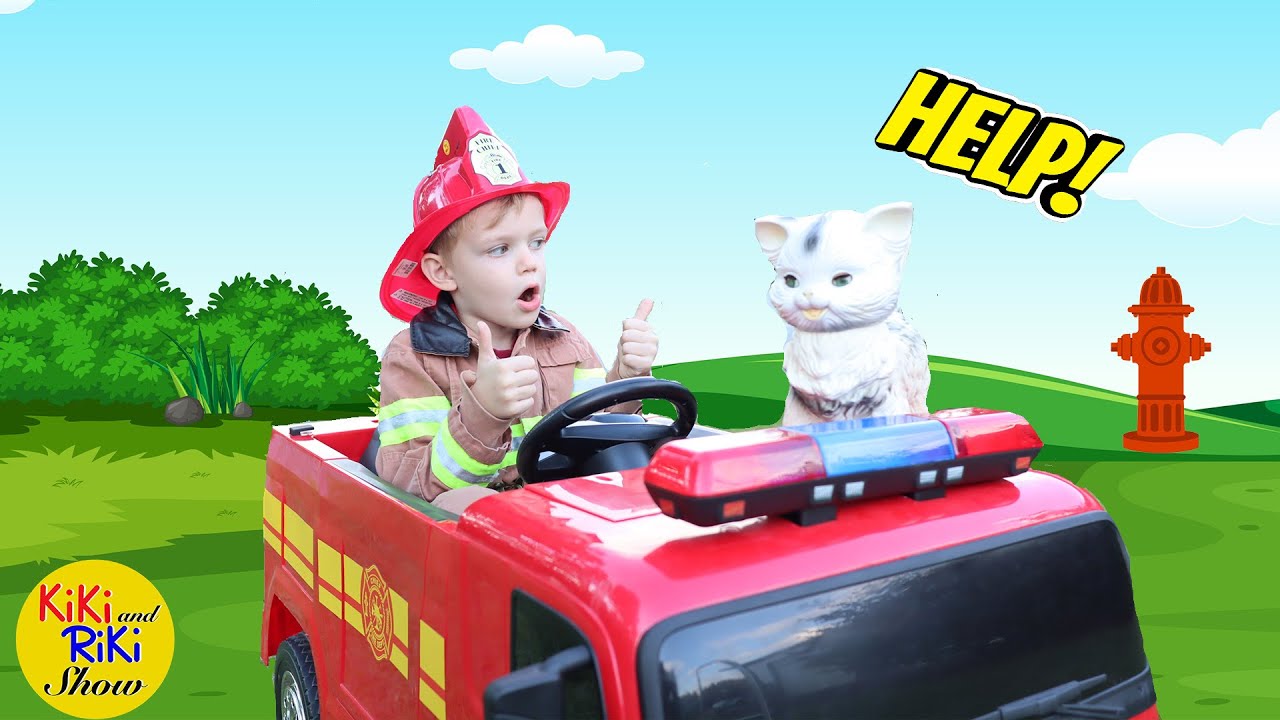 Kiki has a cat who gets stuck in a tree. Fireman Riki helps rescue the ...