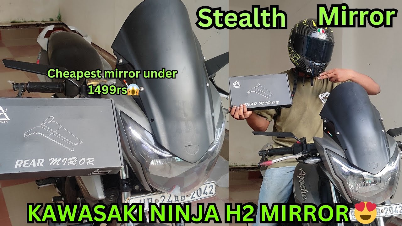 KAWASAKI Ninja H2 Mirror 🔥in TVS Apache RTR 180 - YouTube