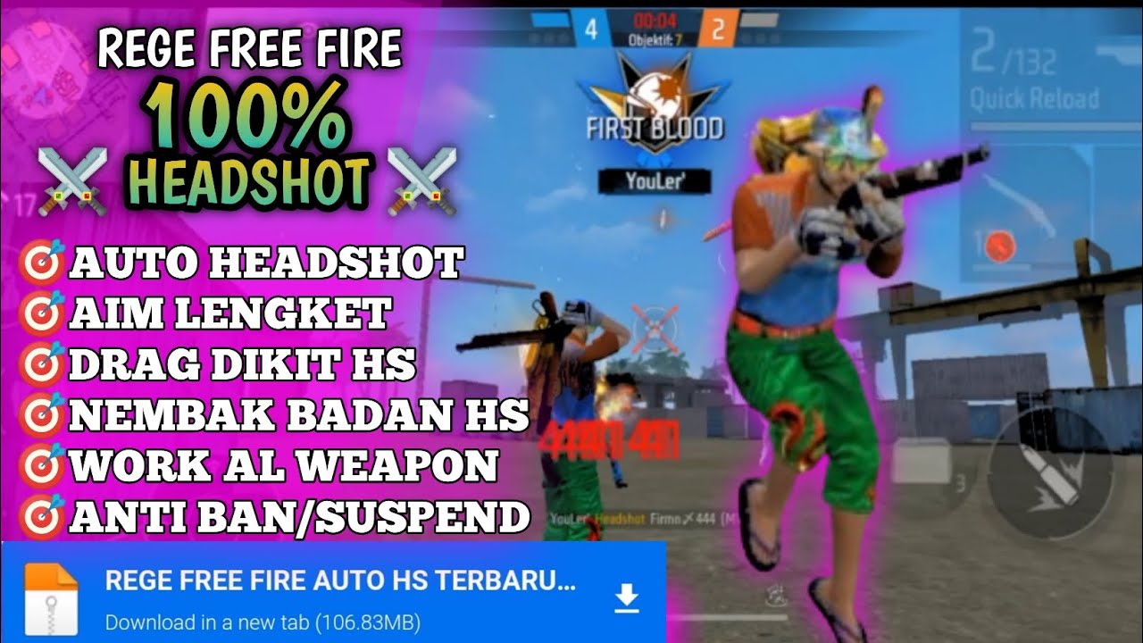 UPDATE REGE FREE FIRE AUTO HEADSHOT TERBARU AUTO WIN ANTI BENED/SUSPEND ...