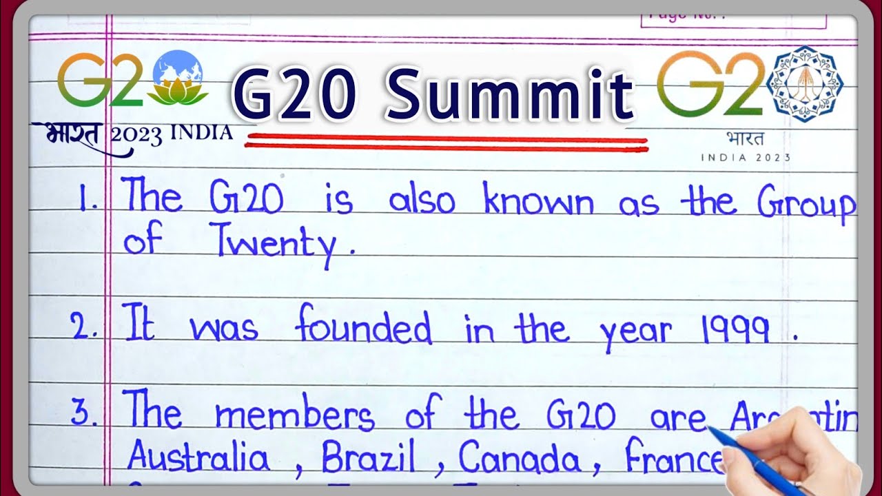 10 Lines on G20 Summit || 10 Lines Essay on G20 Summit || Essay on G20 ...