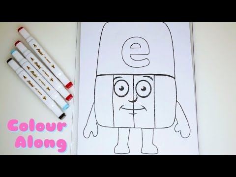 Alphablocks E | Colour with me | Learn letters - YouTube