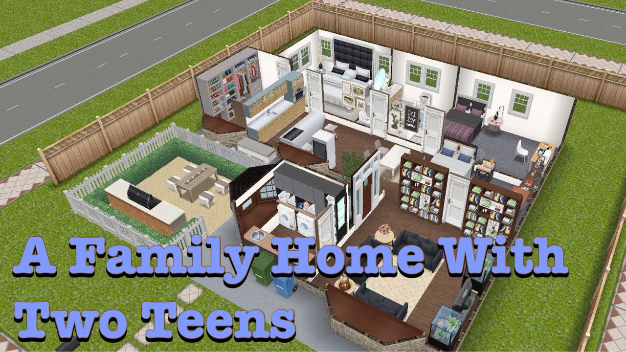 Sims FreePlay | Simple Builds | Three Bedroom Home with Front Yard ...