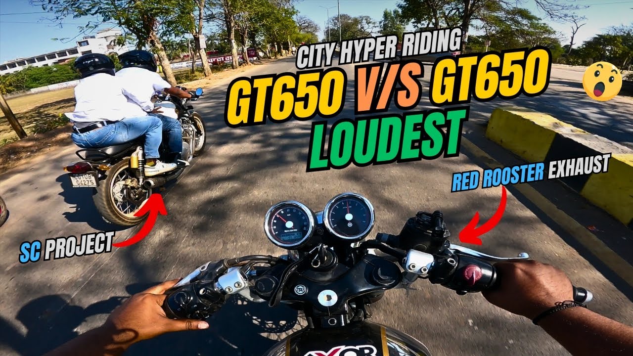 LOUDEST GT650 V/S GT650 | RED ROOSTER & SC PROJECT EXHAUST | CITY HYPER ...
