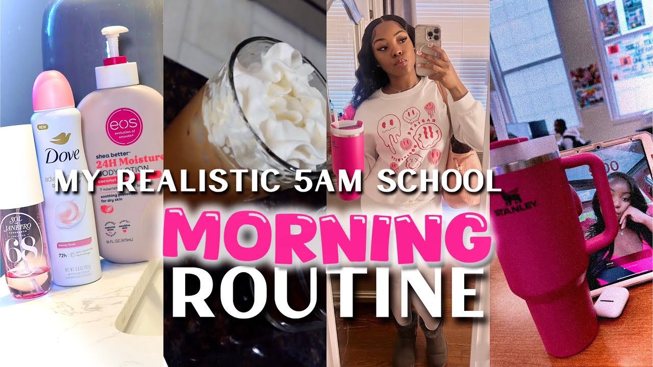 MY REALISTIC 5AM HIGH SCHOOL MORNING ROUTINE | skincare, chit-chats ...
