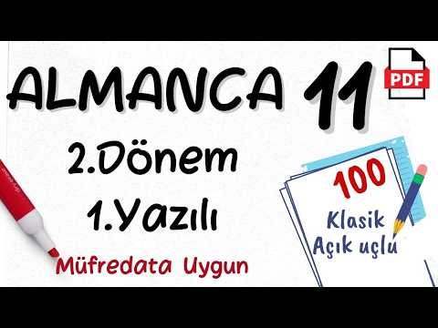 Almanca 11. Sınıf 2. Dönem 1. Yazılı Soruları Almanca 11 yazılıya hazırlık +PDF