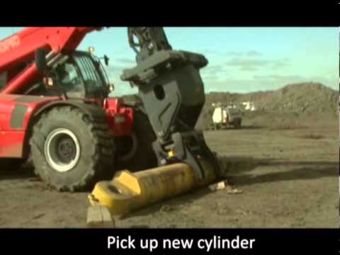 Manitou Cylinder Handler In Operation - YouTube