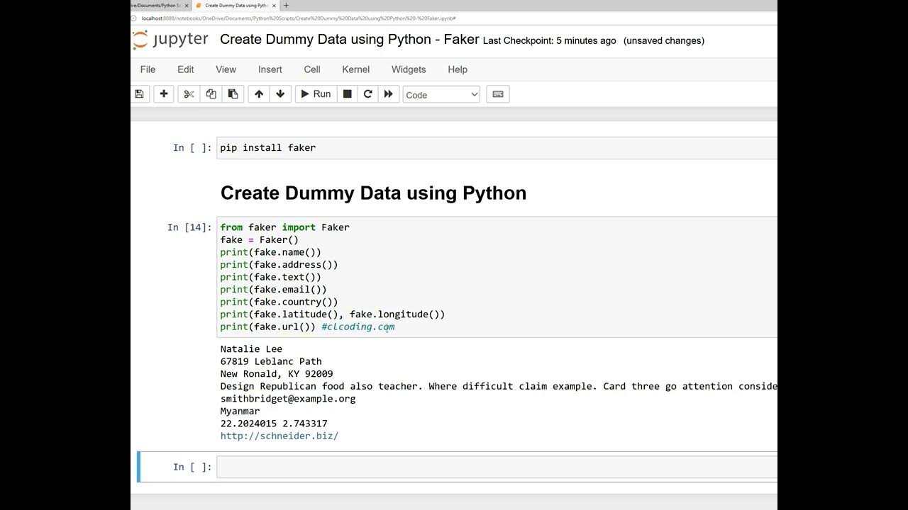 Day 154 : Create Dummy Data using Python - YouTube