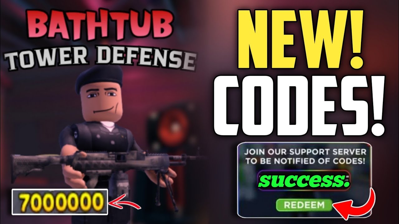 5 NEW ALL BATHTUB TOWER DEFENSE CODES | ROBLOX BATHTUB TOWER DEFENSE ...