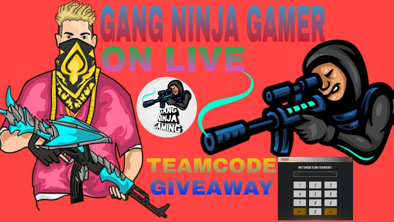 GANG NINJA GAMER ON LIVE TEAM CODE GIVE AWAY ANY BODY WANT TO ...