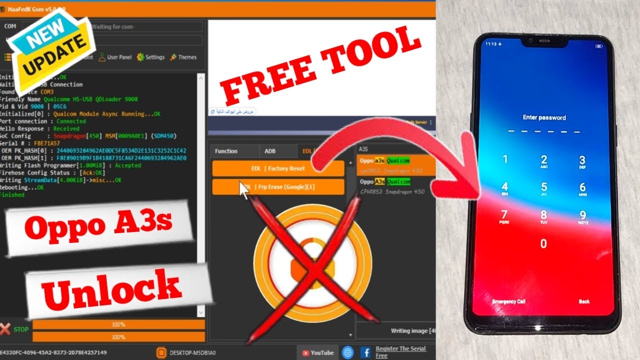 Oppo A3s CPH 1803 Pattern // Pin FREE Unlock,, No need IPS Pinout ...