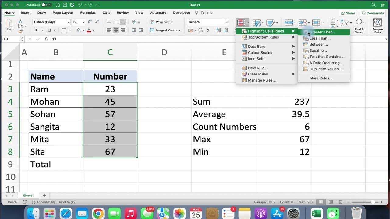 Sum Average Count Max Min | Best Excel Courses | Glimpse - YouTube