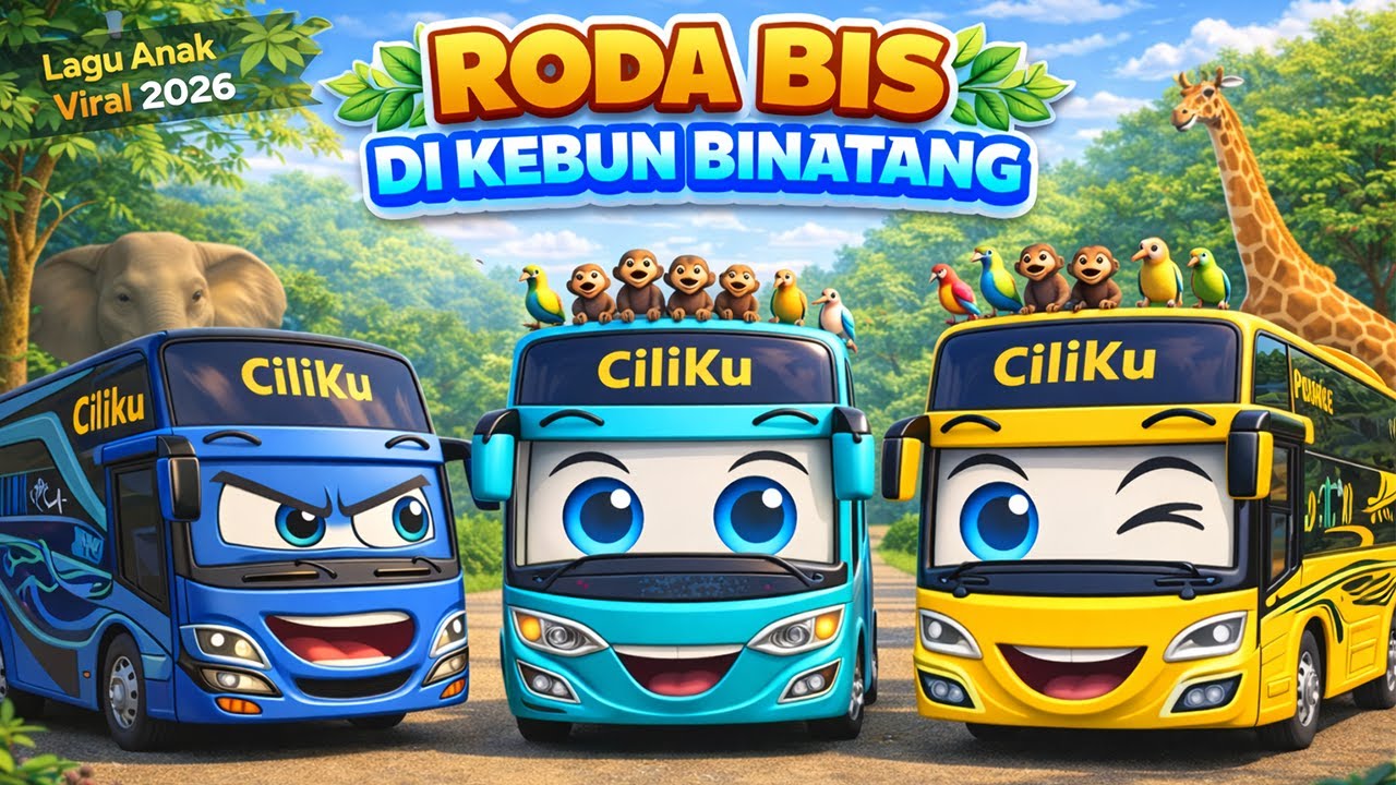 Roda-Roda Bis Berputar DI KEBUN BINATANG🚍🐒 | Lagu Anak Edukatif Lucu ...