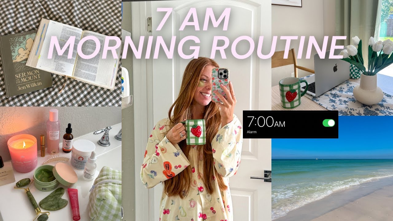 7 AM *productive* morning routine 2024🌅healthy habits, skincare ...
