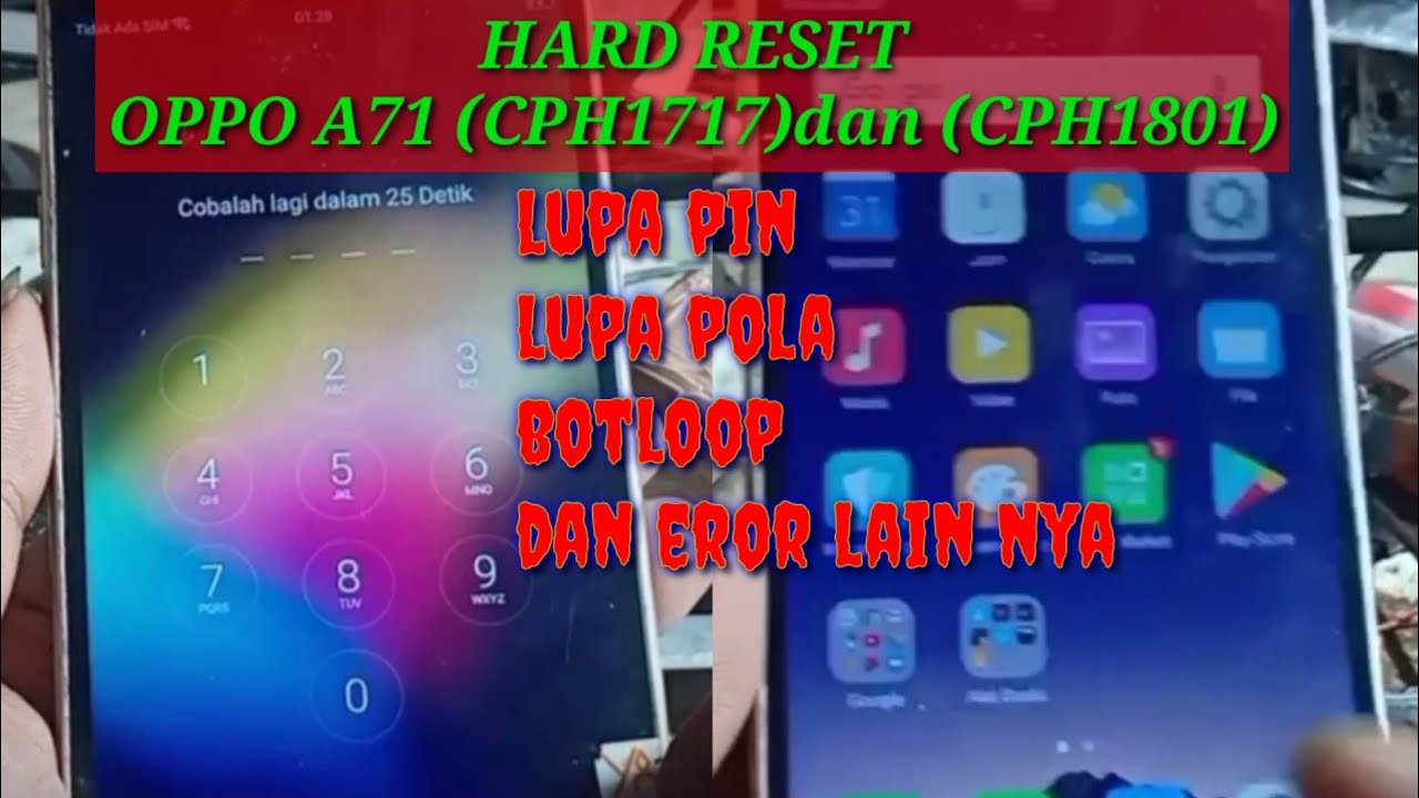 HARD RESET OPPO A71 LUPA PIN/POLA TANPA PC 1000% SUKES - YouTube