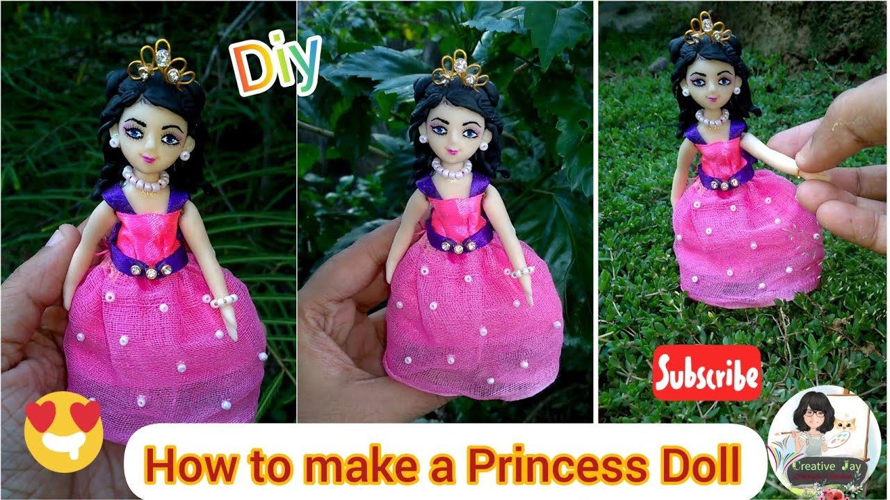 DIY Pretty Princess Doll from Cold Porcelain clay /DIY/clay/doll/how to ...