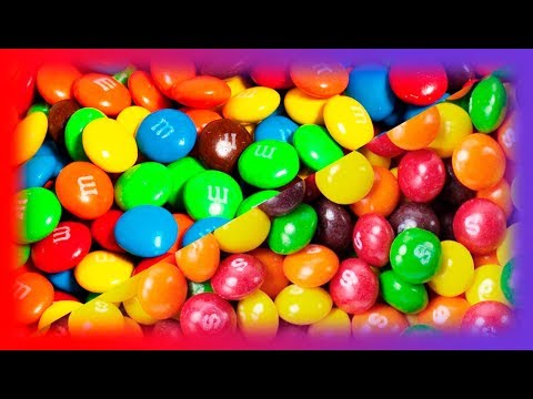 unboxing M&Ms and skittles