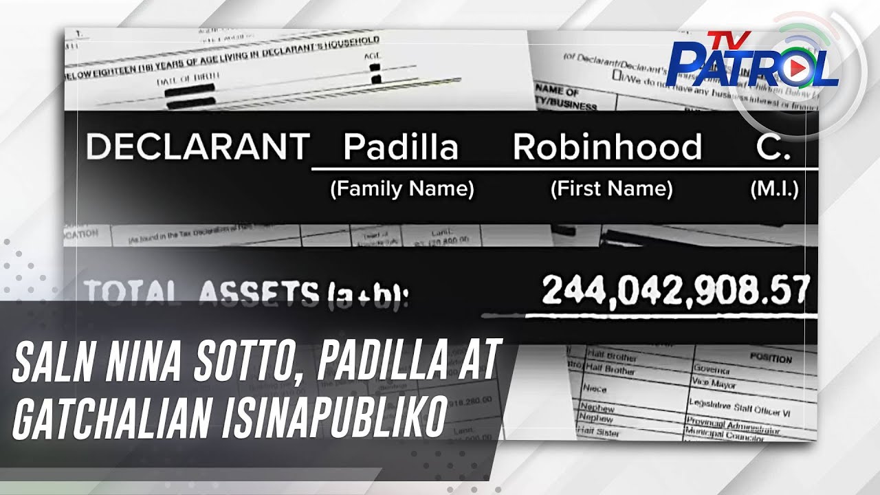 SALN nina Sotto, Padilla at Gatchalian isinapubliko | TV Patrol - YouTube