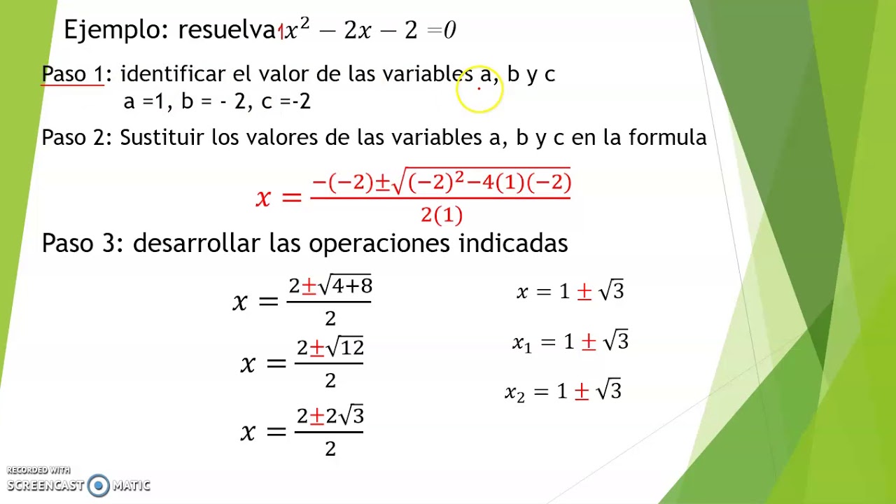 formula cuadrática - YouTube