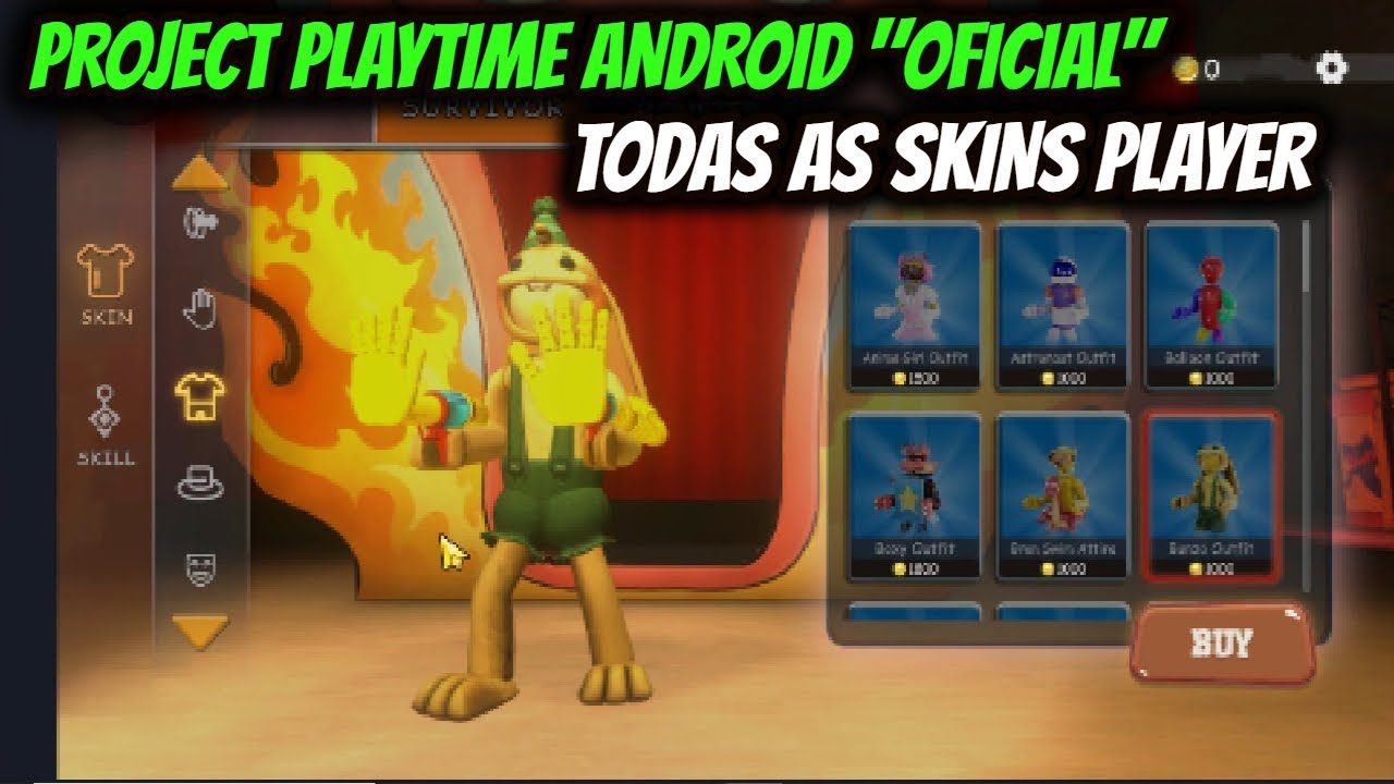 PROJECT PLAYTIME ANDROID "OFICIAL" TODAS AS SKINS PLAYER - YouTube