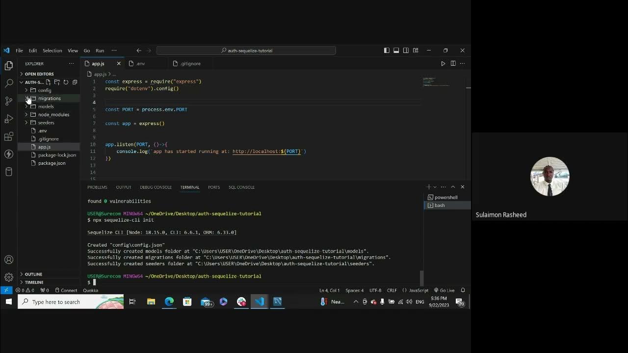 Users signup , login and authentication/authorization using sequelize (part 1) - YouTube