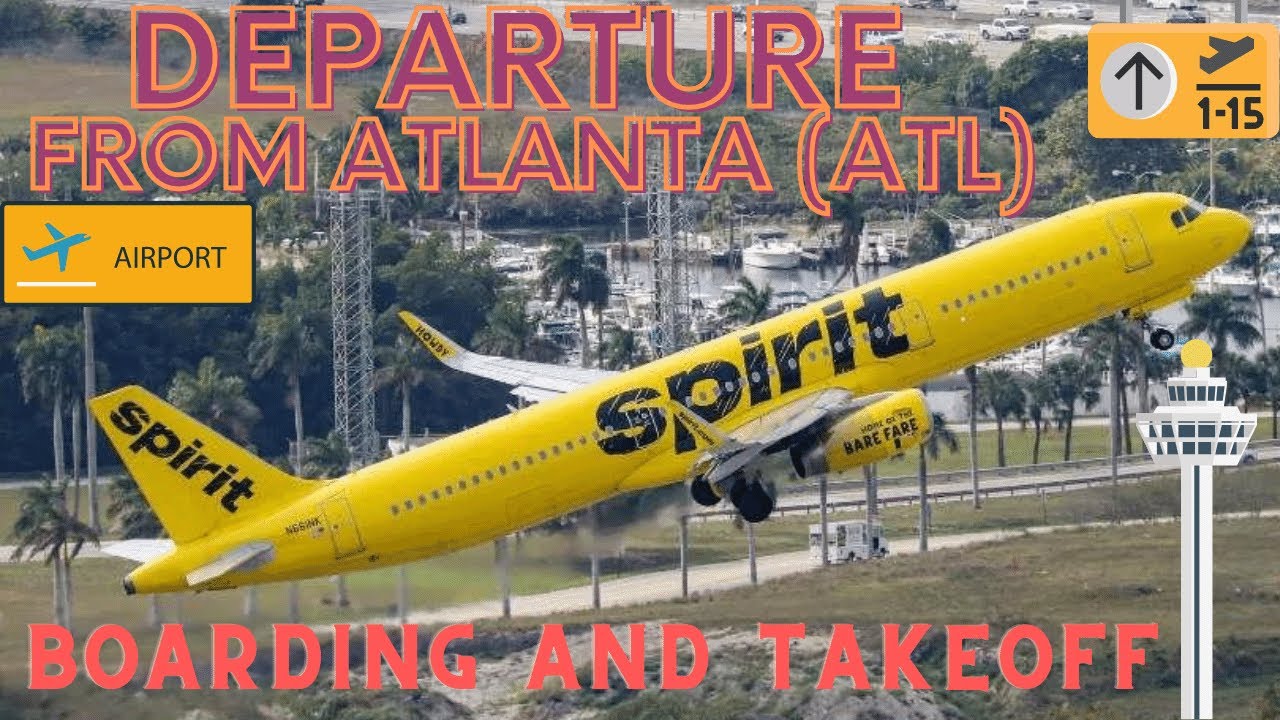 ATLANTA INT'L AIRPORT (ATL) DEPARTURE FROM CONCOURSE D, BOARDING AND ...